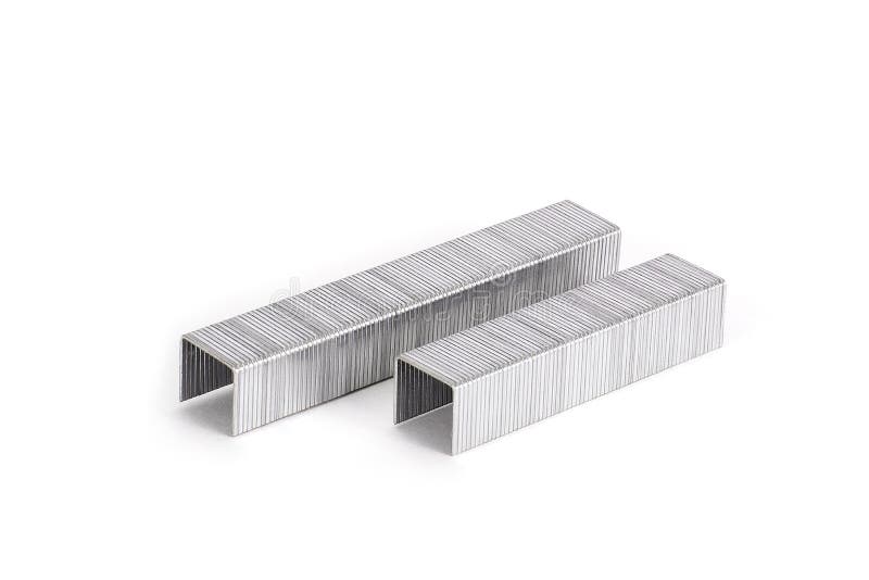 Large Staples for Stapler on White Background Stock Image - Image of ...