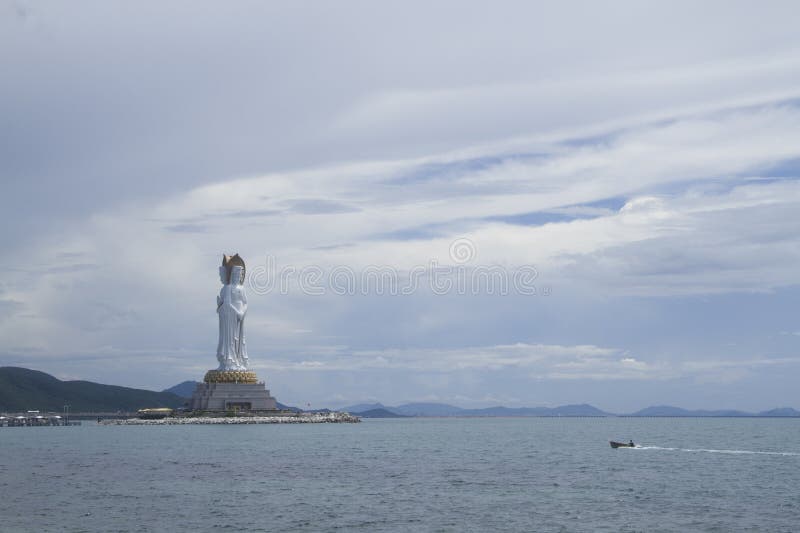 The ocean, Buddha statues stock image. Image of wind - 364640929