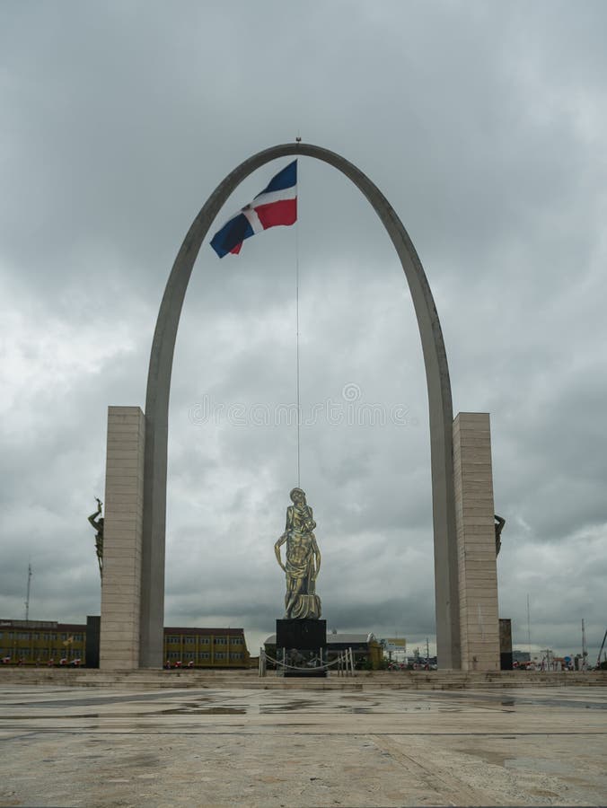 Dramatic Image of the Monument Plaza De Los Banderas, in Dominican ...