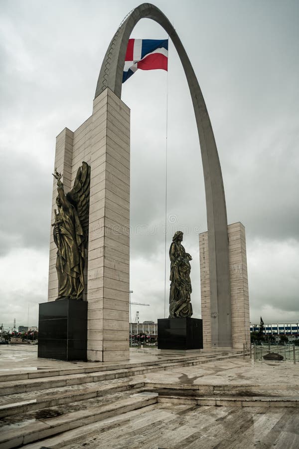 Dramatic Image of the Monument Plaza De Los Banderas, in Dominican ...
