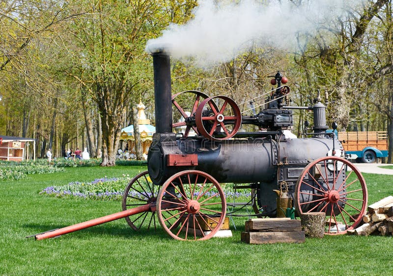 A Large Steam Engine in Operation Stock Image - Image of industrial ...