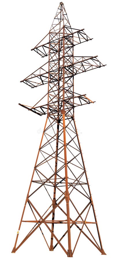 Large Steel Electric Pole on a White Stock Photo - Image of industrial ...