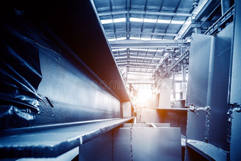 Large Steel Factory Warehouse Stock Image - Image of machine, conveyor ...