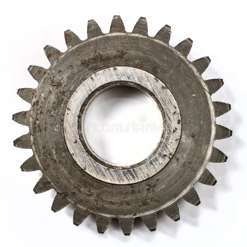 Large Steel Gear on a White Background. Stock Photo - Image of modern ...