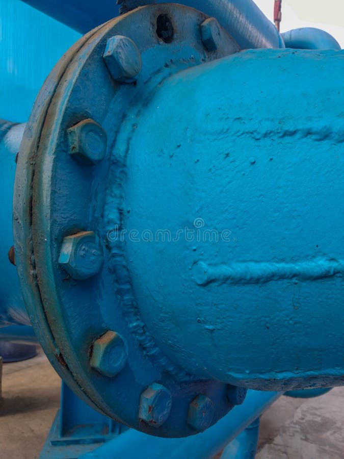Large Steel Pipe Connection Stock Image - Image of flange, hole: 321804215