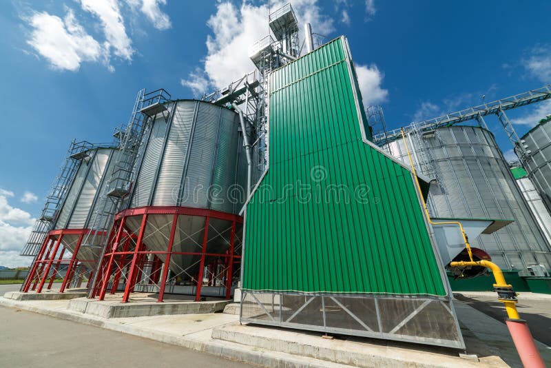 Large Steel Silos, Storage of Grain. Stock Photo - Image of factory ...
