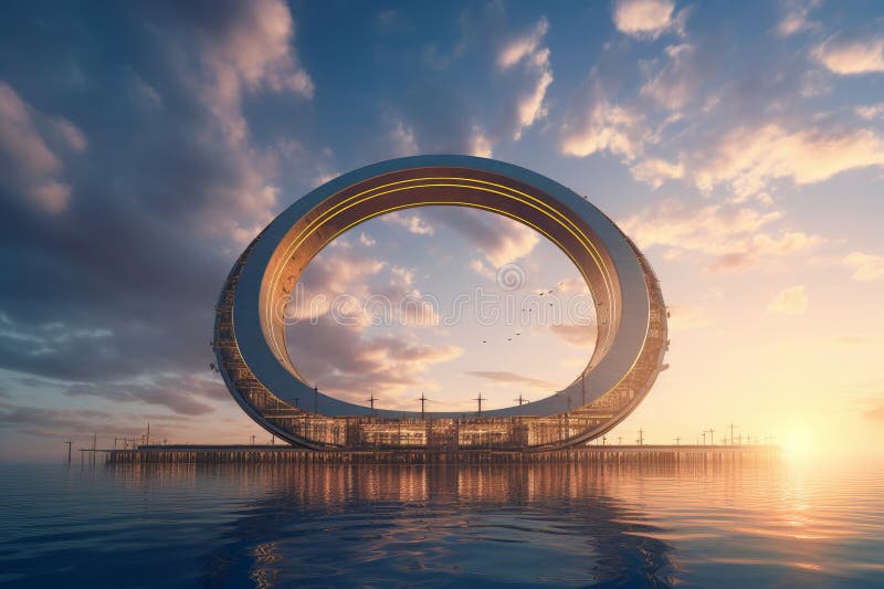 Large Steel Structure Stand on the Seaside Stock Illustration ...