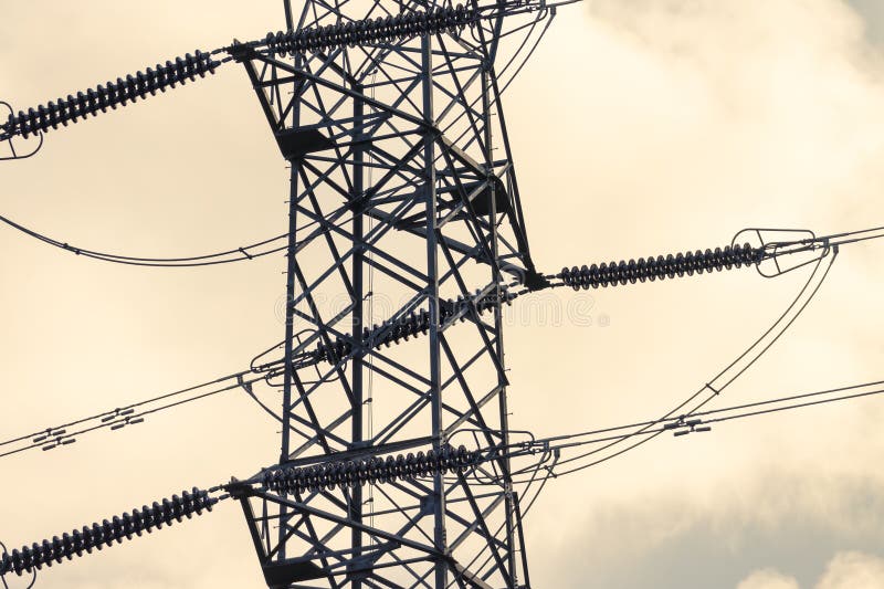 A Large Steel Structure Supporting the Electricity Network Stock Image ...