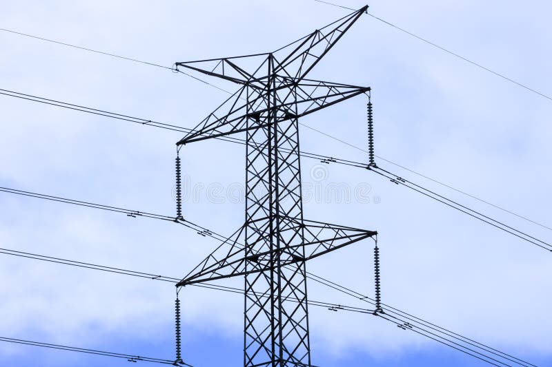 A Large Steel Structure Supporting the Electricity Network Stock Photo ...