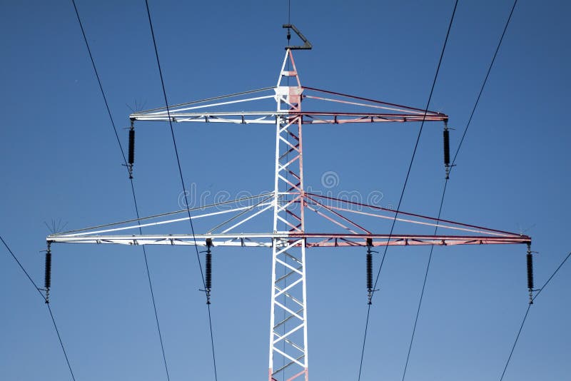 Large Steel Structure Supporting the High Voltage Line. Stock Photo ...