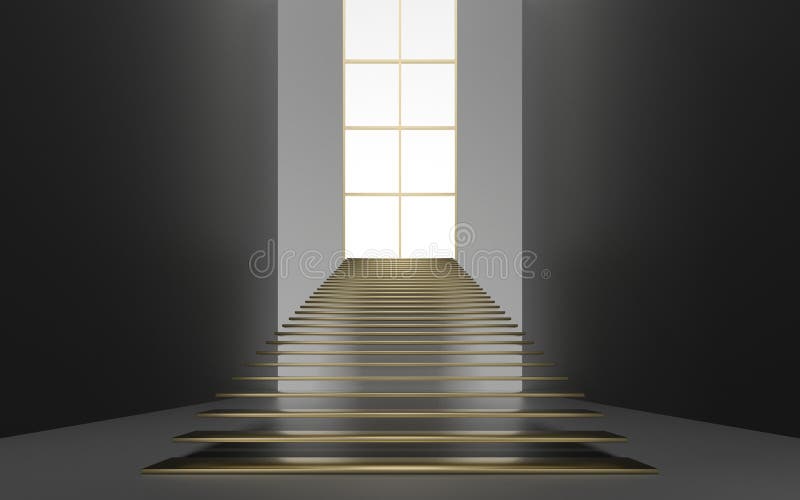 Large Steps in the Luxury Palace, 3d Rendering Stock Illustration ...