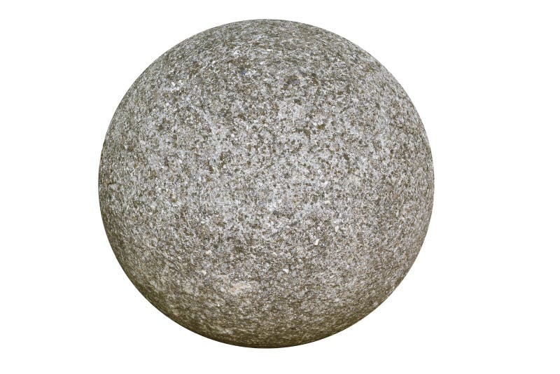 Large Stone Ball Isolated on White Background. Stock Photo - Image of ...