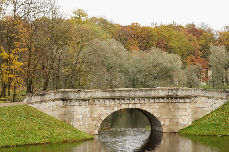 A large stone bridge. stock image. Image of autumn, stone - 79004327