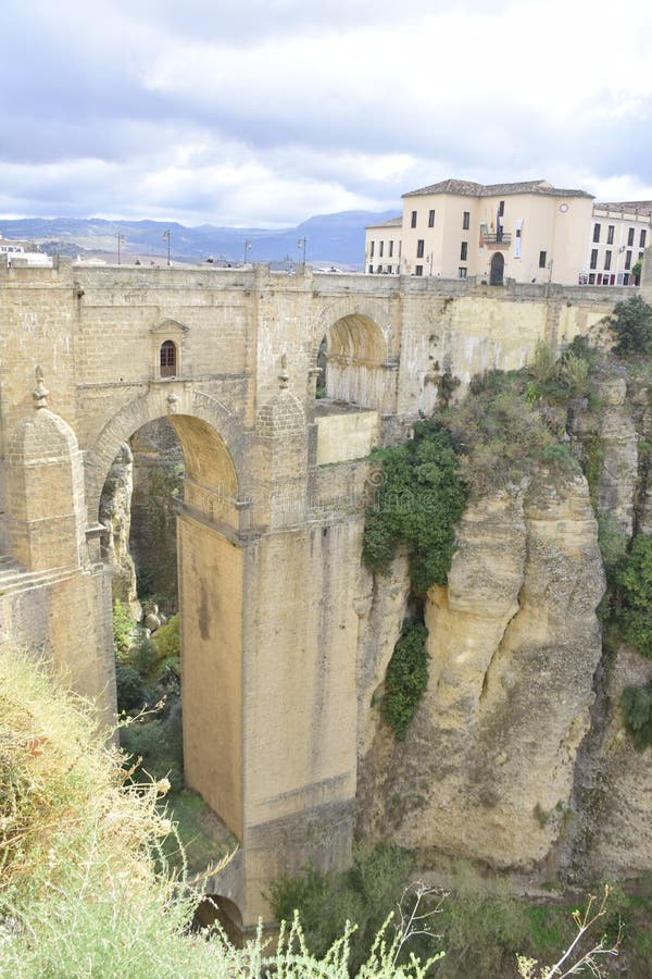 A Large Stone Bridge between Two Rocks. Stock Photo - Image of castle ...