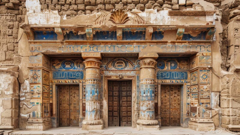 A Large Stone Building with a Door and Two Windows, AI Stock Photo ...