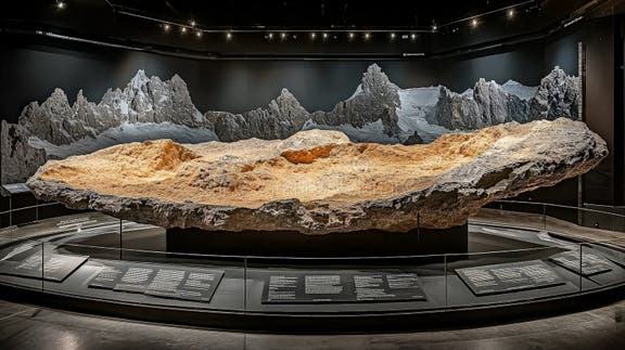 Large Stone Exhibit in Museum Stock Image - Image of exhibition ...