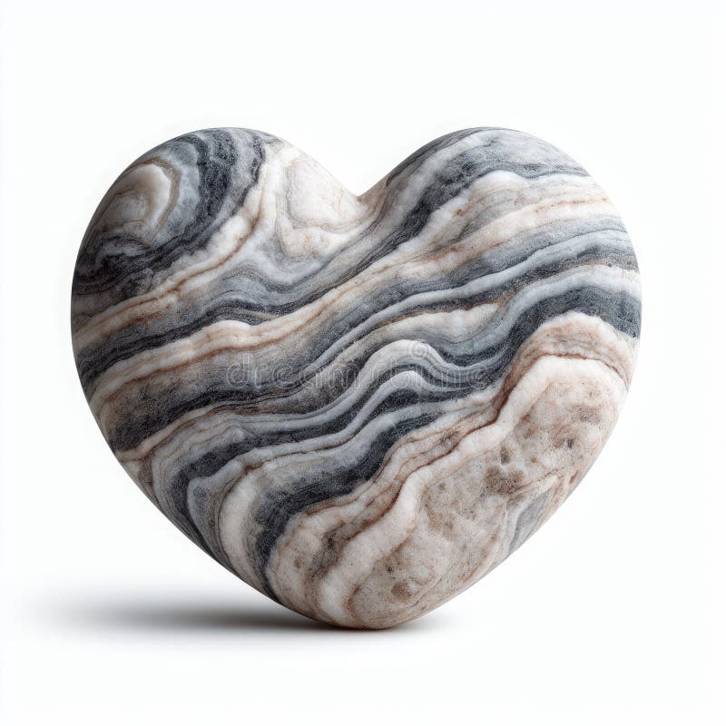 A Large Stone Heart on a White Background. Stock Illustration ...
