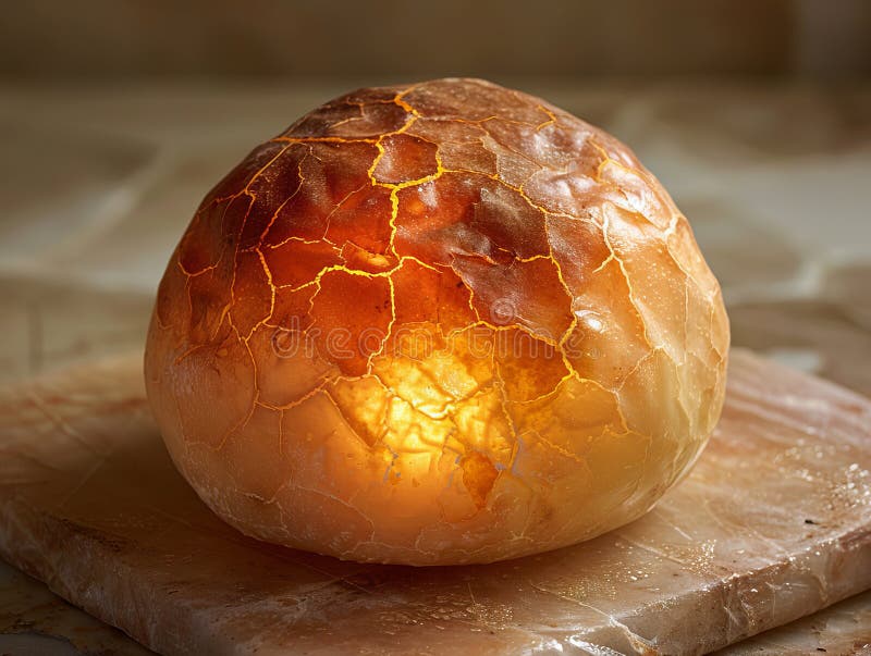 A Large Stone with a Light Inside Stock Image - Image of staple, bread ...