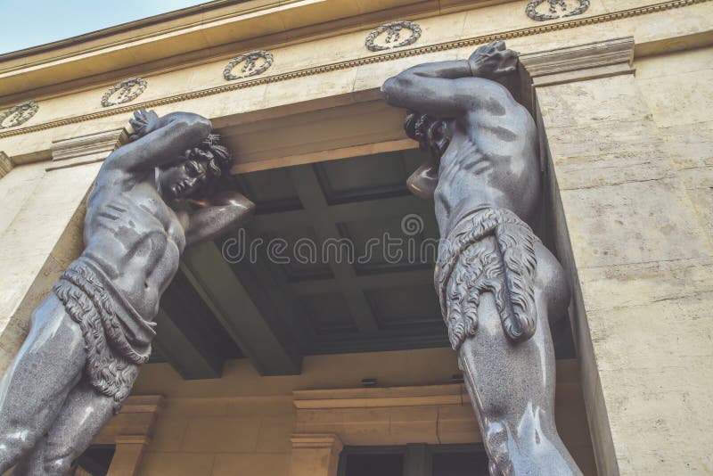 Large Stone People Made of Marble Close Up Stock Image - Image of ...