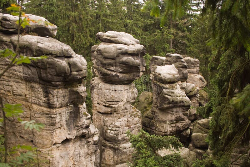 Large Stone Pillar Surrounded by Forest Stock Photo - Image of national ...