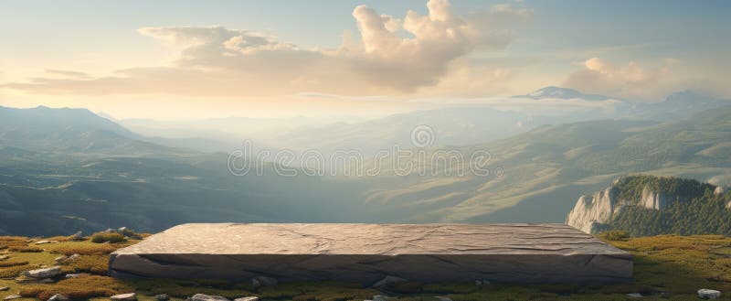 A Large Stone Slab in Front of a View Showing an Open Sky, Stock Photo ...