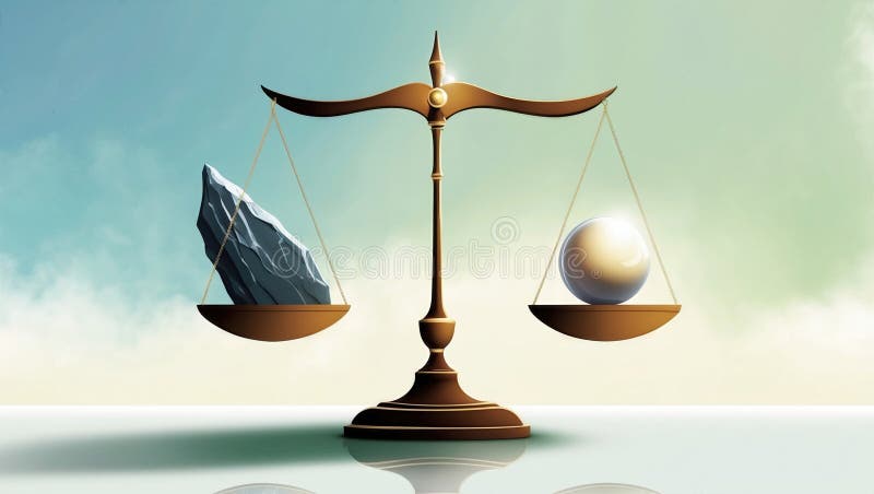 A Large Stone and a Small Pearl Balancing on a Scale Against a Gradient ...