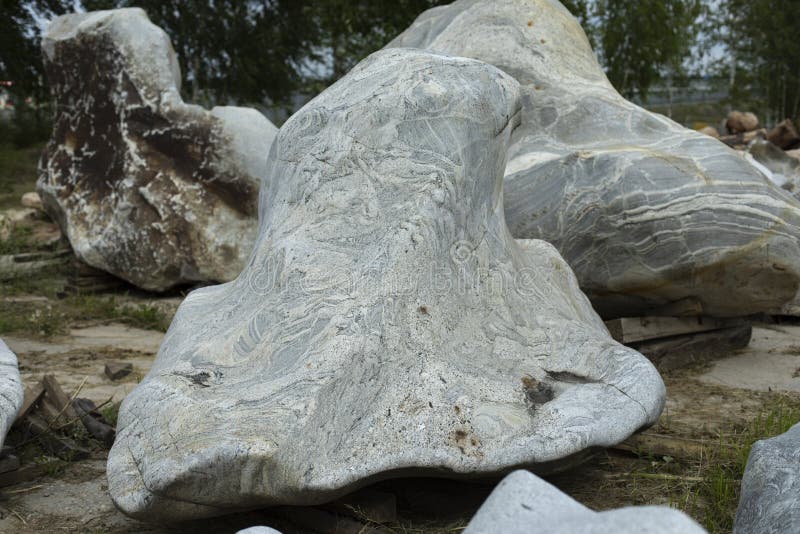 A Large Stone is Installed in the Park. Preparation of the Rock for ...