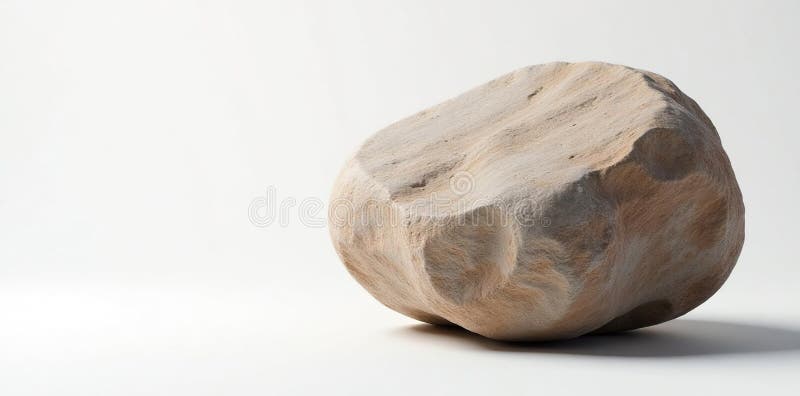 Large Stone on a White Background with Texture Earthy Granite Large ...