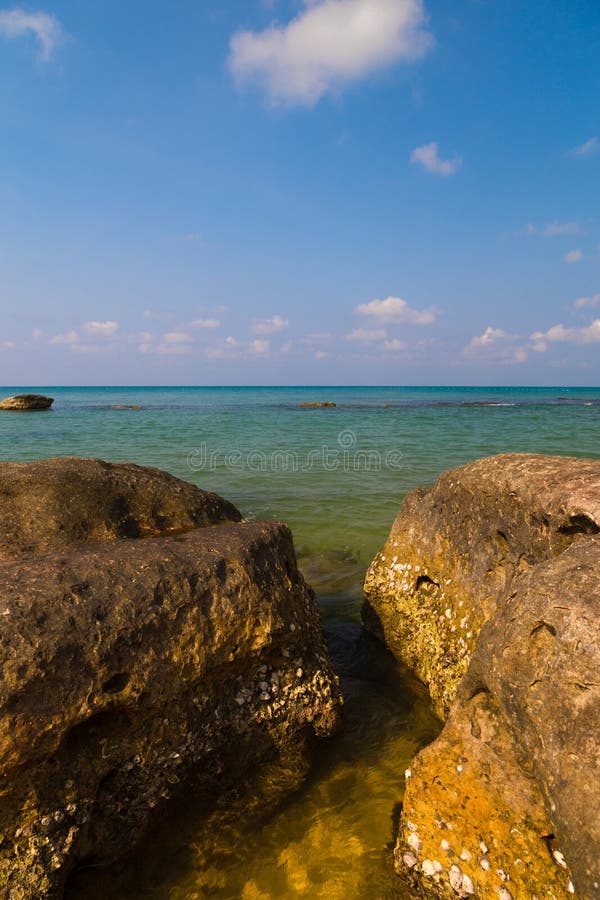 Large Stones in Clean Sea Water Stock Image - Image of relaxation ...