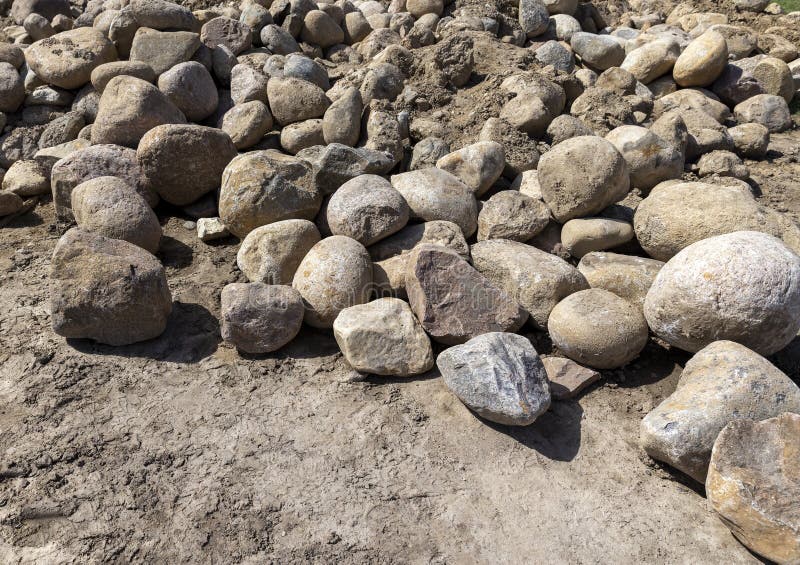 Large Stones on the Construction Site Used for Construction Stock Photo ...