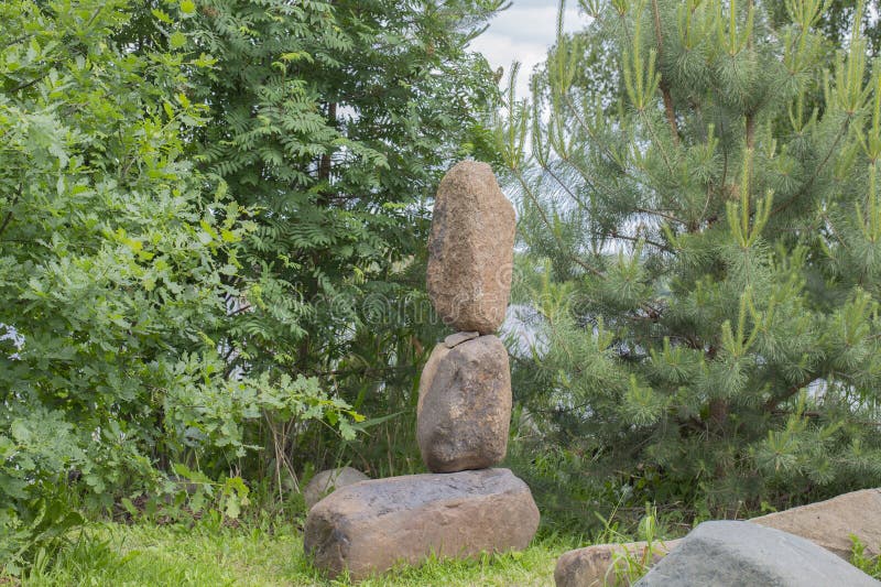 Large Stones Laid on Top of Each Other. the Concept of Balance and ...