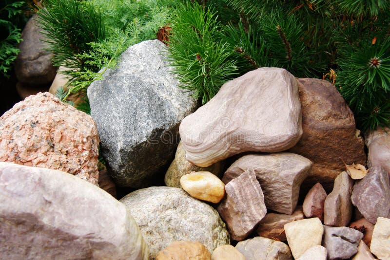 Large Stones in the Local Area. Landscaping in the Backyard of the ...