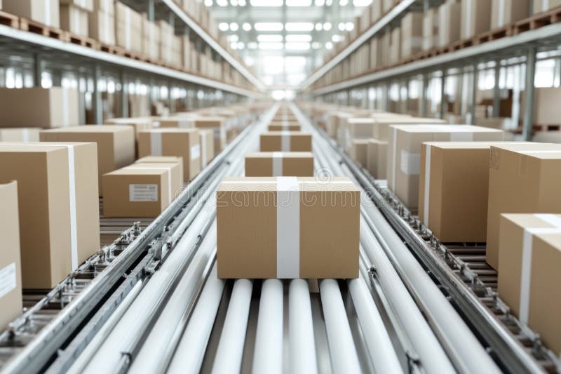 A Large Storage Area Filled with Boxes and Crates Stock Photo - Image ...