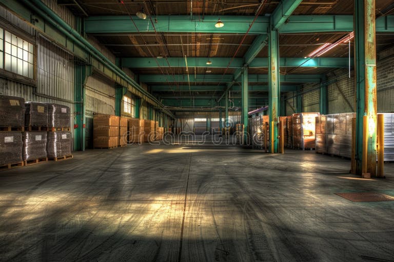 A Large Storage Area Filled with Numerous Boxes and Crates Stock Image ...