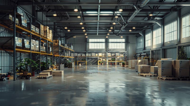 A Large Storage Room Filled with Numerous Boxes and Crates Stock Photo ...