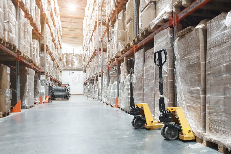 Large Storage Room, Multi-level Racks for Goods. Stock Image - Image of ...