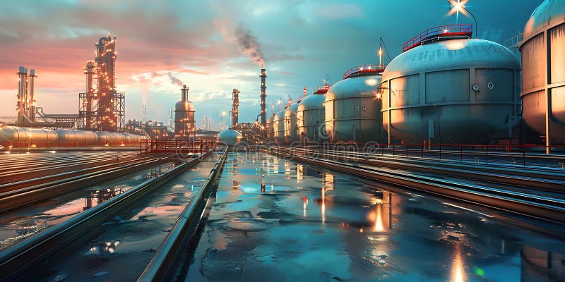Large Storage Tanks in Factory Background - Ai Generated Stock ...
