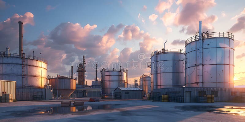 Large Storage Tanks in Factory Background - Ai Generated Stock ...