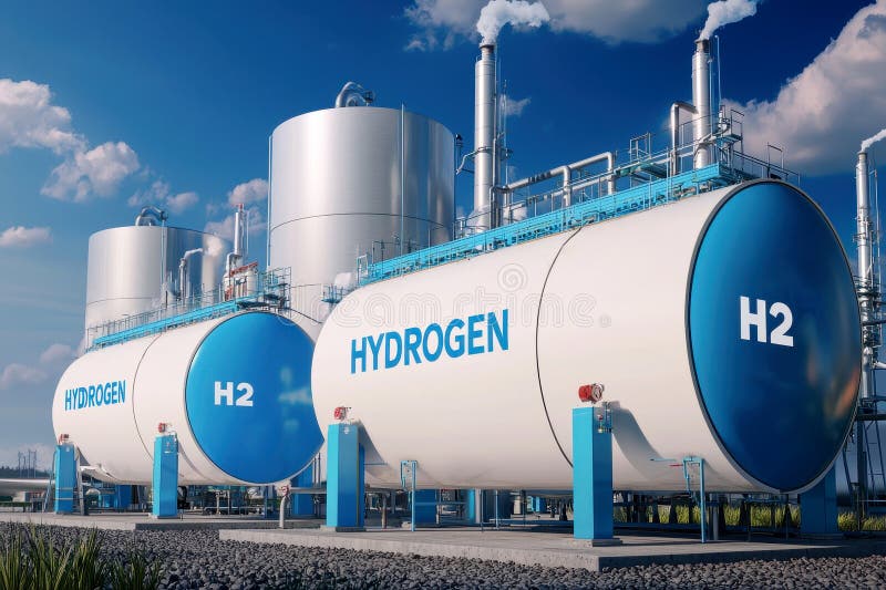 Large Storage Tanks Hydrogen Production and Processing Plant ...