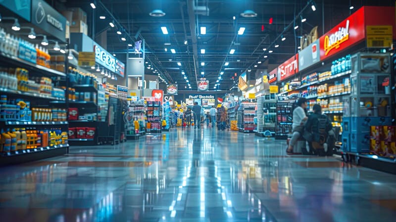 A Large Store with Many People Shopping Stock Image - Image of ...