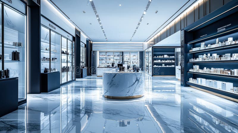 Large Store with Many Shelves and a Counter Stock Image - Image of ...