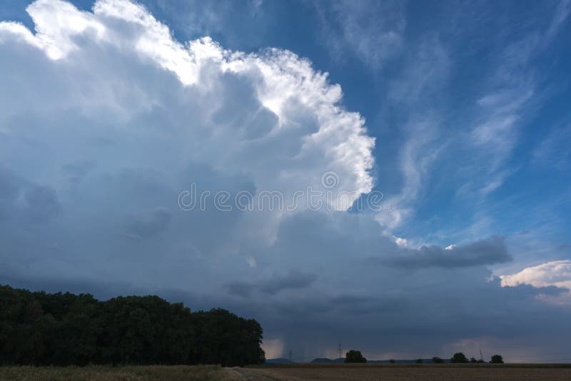 Large Storm Clouds Over the Countryside Build Up and Bring Wind and ...