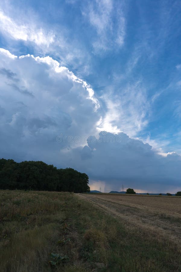 Large Storm Clouds Over the Countryside Build Up and Bring Wind and ...
