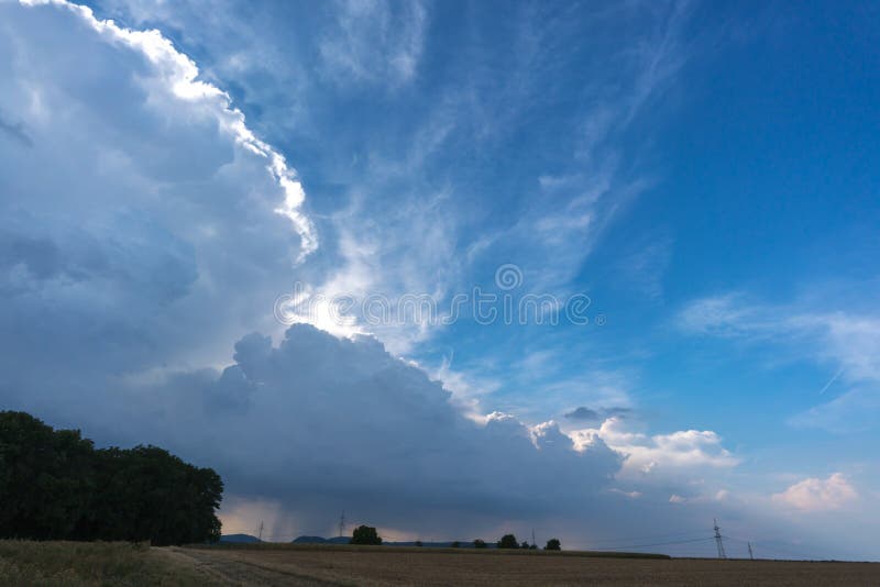 Large Storm Clouds Over the Countryside Build Up and Bring Wind and ...