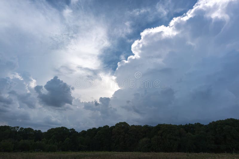 Large Storm Clouds Over the Countryside Build Up and Bring Wind and ...