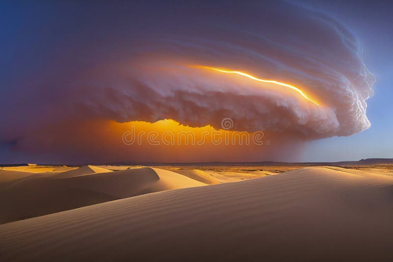 Large Storm Clouds Over the Desert Landscape Stock Image - Image of ...
