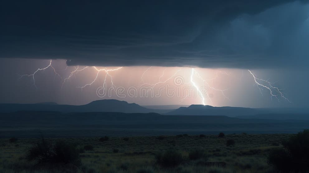 A Large Storm is Coming in Over the Mountains and Plains Stock ...