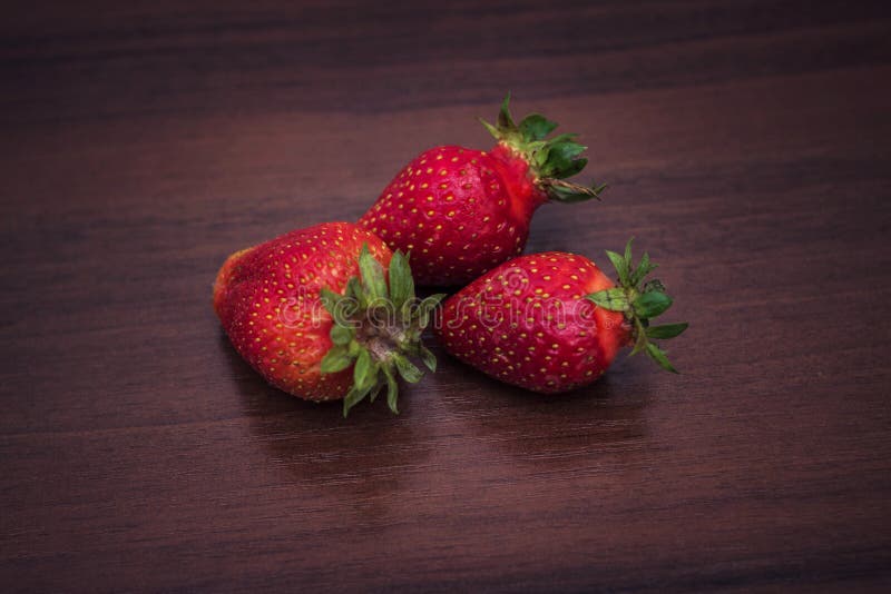 Large Strawberries with Leaves Stock Image - Image of natural, fruit ...
