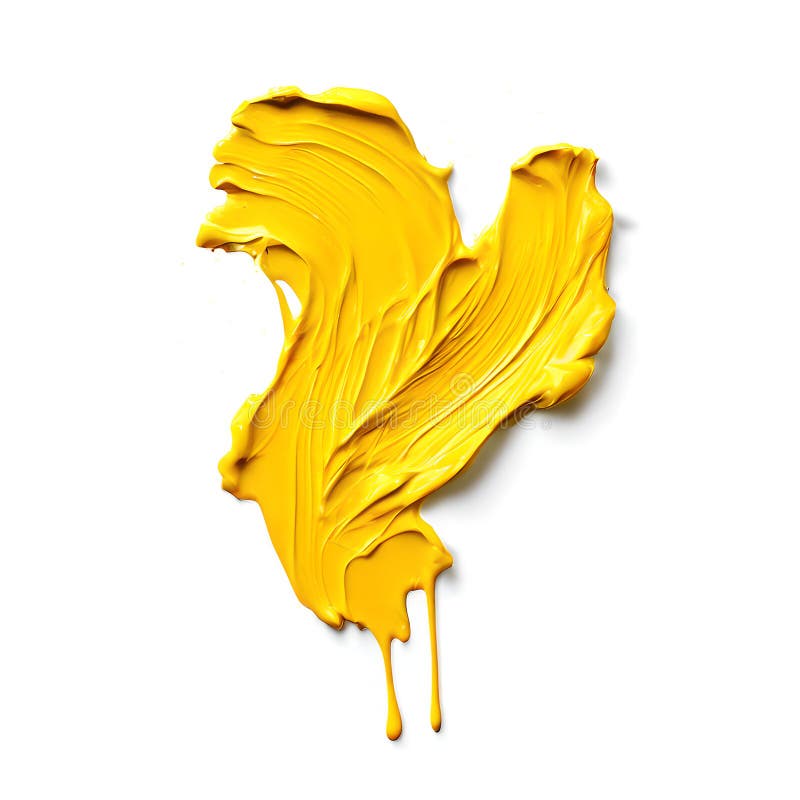 Large Stroke of Yellow Paint. Generative AI Stock Illustration ...