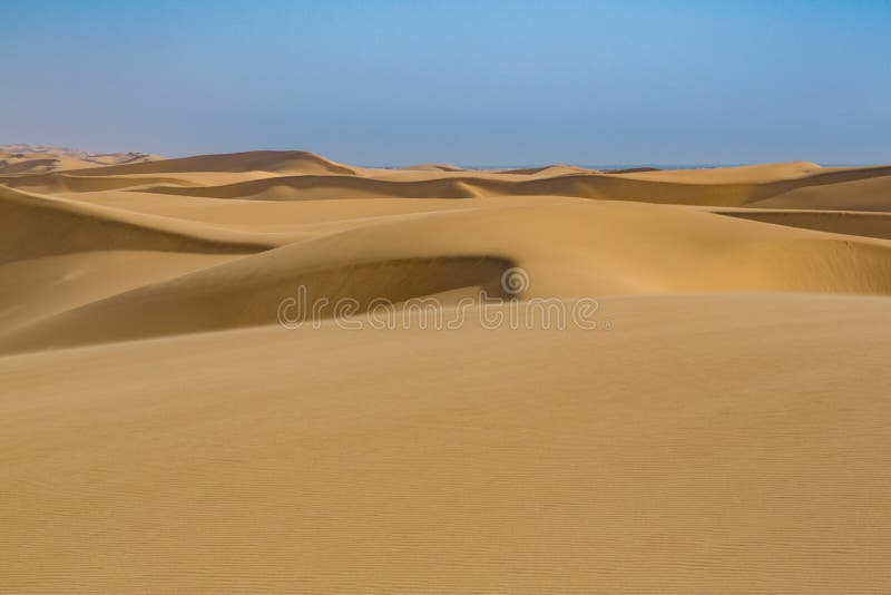 Large Structured Sand Dunes in Namib Desert, Blue Sky Stock Photo ...
